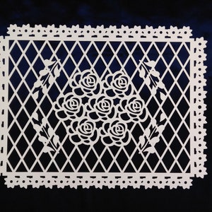 SVG Paper Cut Table Runner Template Roses Wedding Anniversary ...