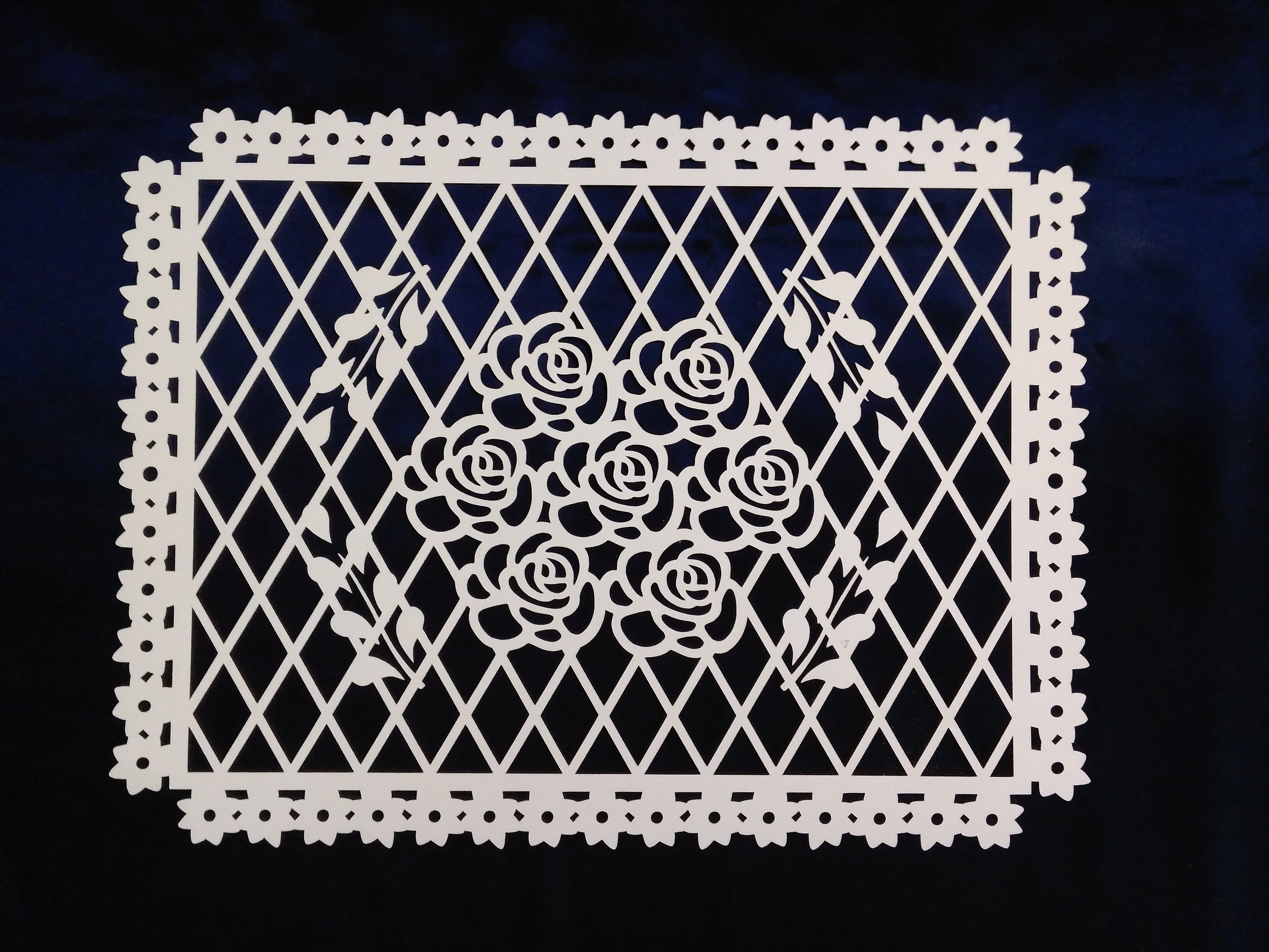 SVG Paper Cut Table Runner Template Roses Wedding Anniversary - Etsy