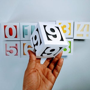 3D SVG Cube Numbers Cut Files Cricut Templates Baby Shower Birthday ...