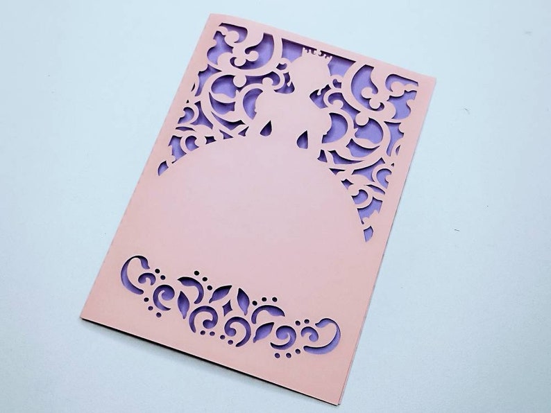 SVG CRICUT Laser Cut Invitation Template PRINCESS Folder Card - Etsy