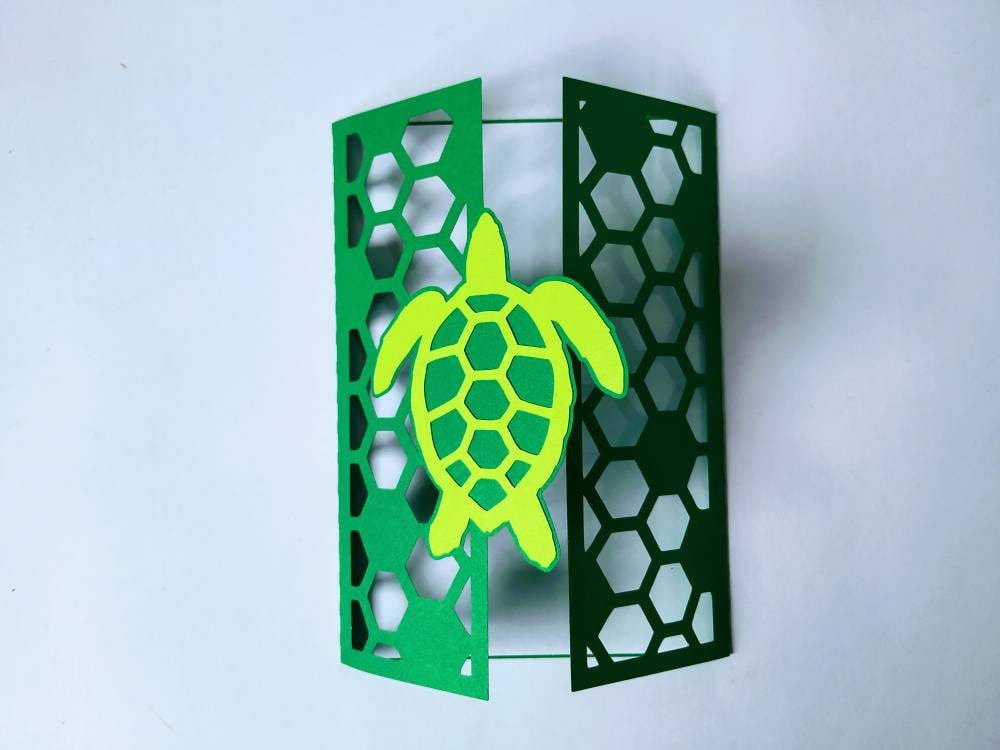 SVG Cricut File Gate Fold Card Turtle Tortoises Birthday Card ...