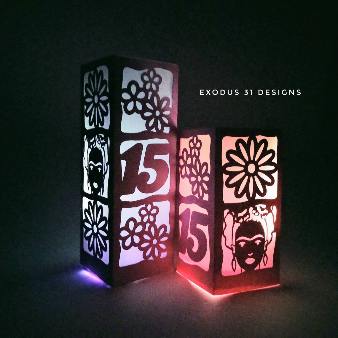 Set 2 Svg Files Lantern Templates Cricut Papel Picado Fiesta Theme