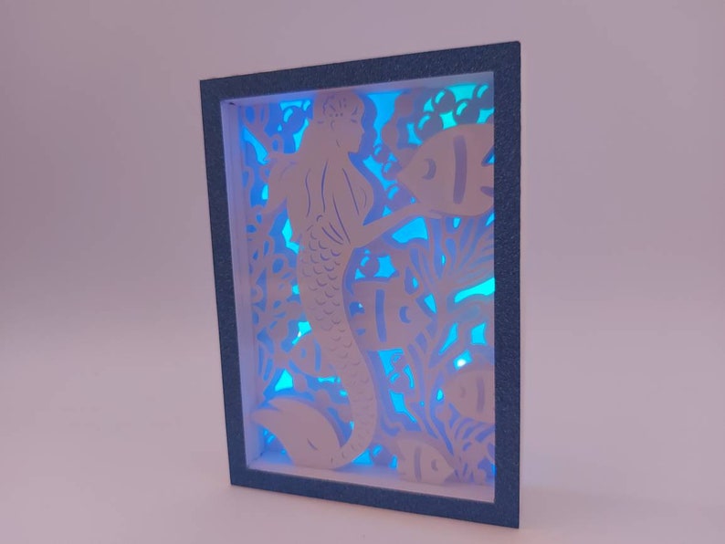 Mermaid Shadow Box Lightbox Template Cricut SVG Cut Files 5x7 - Etsy
