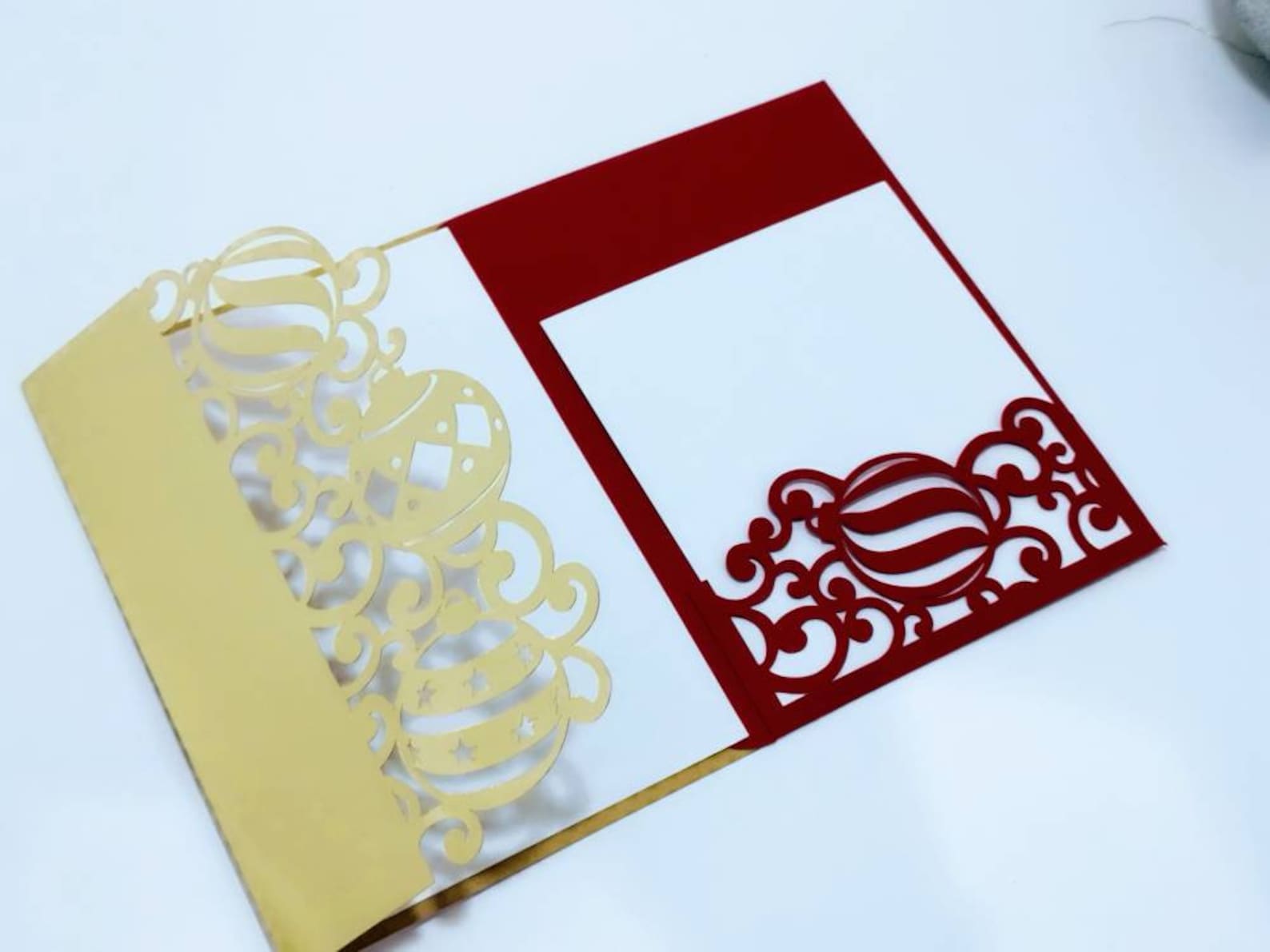 SVG Tri Fold Pocket Card Template 5x7 Inch Christmas Card - Etsy