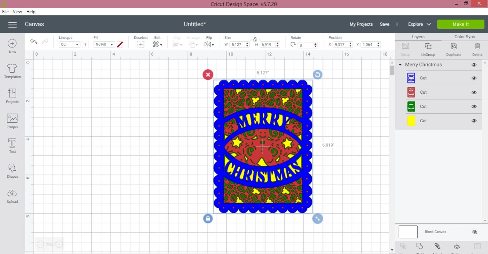 Four Layers SVG Cut Files Cricut Merry Christmas Gingerbread | Etsy