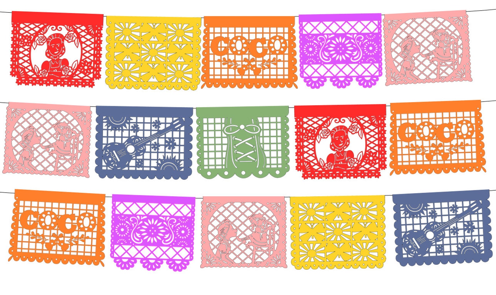 7 SVG FILES COCO Banners Templates for Cricut Silhouette or - Etsy