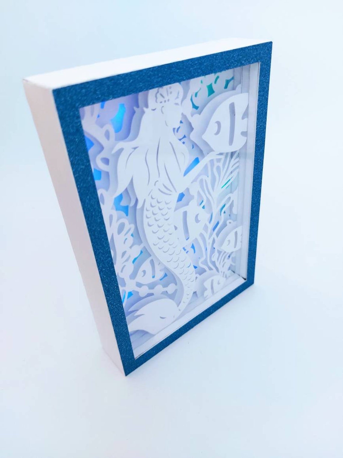 Mermaid Shadow Box Lightbox Template Cricut SVG Cut Files 5x7 - Etsy