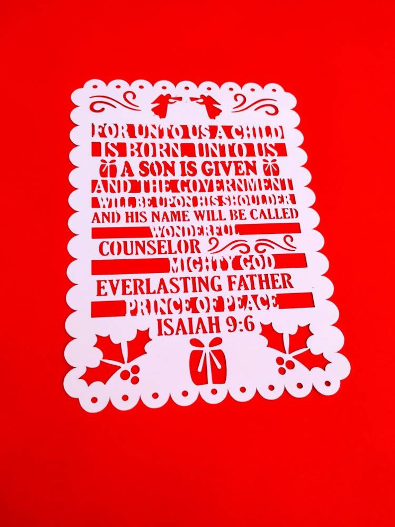 SVG Template Isaiah 9:6 PAPEL PICADO a Son is Given Bible - Etsy