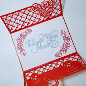 SVG Cut Files Cricut Happy Mother's Day Card Template Gate Fold Roses ...