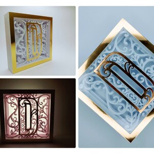 Letter D Shadow Box 3D Alphabet SVG Cut Files Cricut Letters Lightbox ...