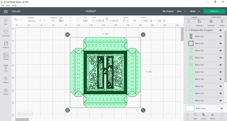 Letter H Shadow Box 3D Alphabet SVG Cut Files Cricut Letters | Etsy