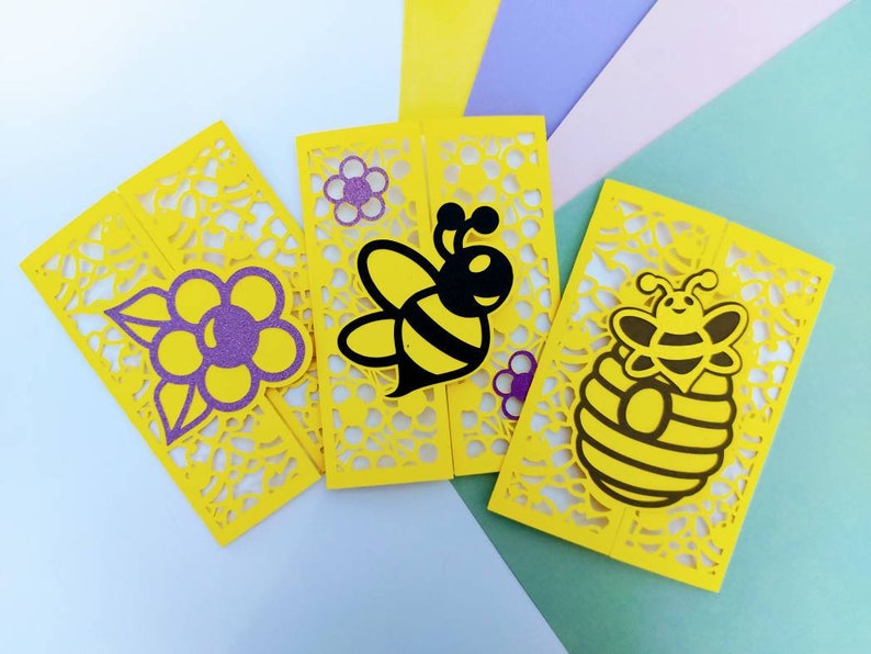 Bundle Set Bee Spring Cards SVG Files Cricut Cut Files Spring - Etsy