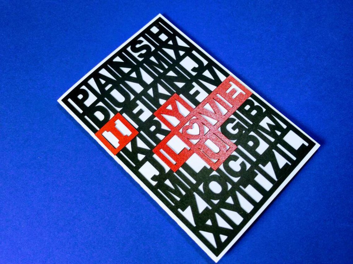 Word Search Card SVG Cut Files Cricut Maker Laser Cut | Etsy