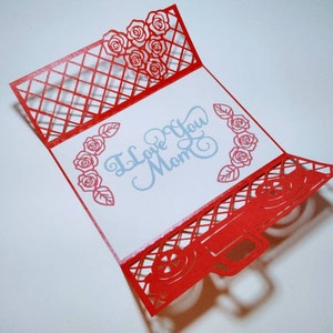 SVG Cut Files Cricut Happy Mother's Day Card Template Gate Fold Roses ...