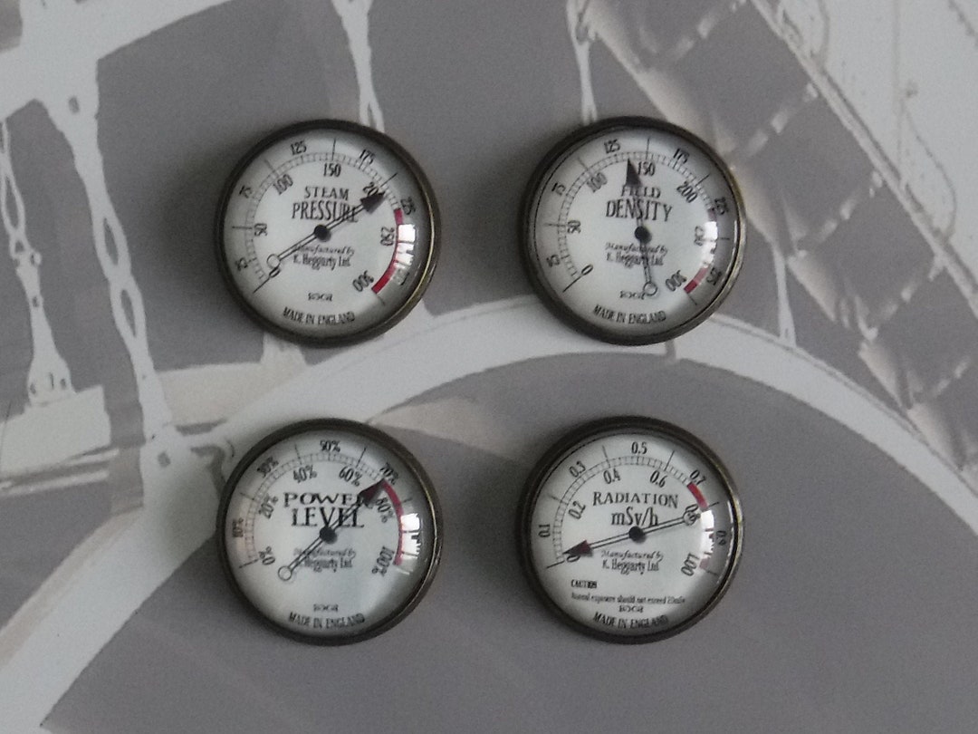 4x Mini Gauge, 3 Sizes, Miniature Steampunk Gauge, Imitation Gauge ...