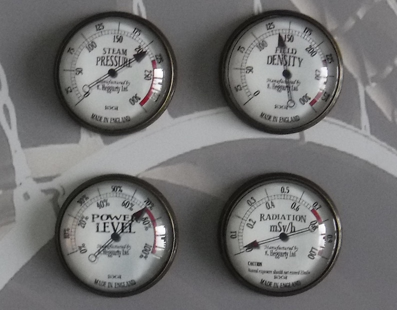 4x Mini Gauge, 3 Sizes, Miniature Steampunk Gauge, Imitation Gauge ...