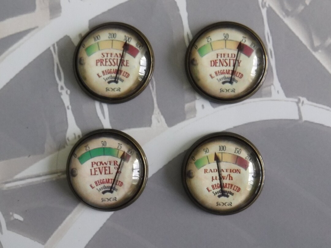 4x Mini Gauge, 3 Sizes, Miniature Steampunk Gauge, Imitation Gauge ...