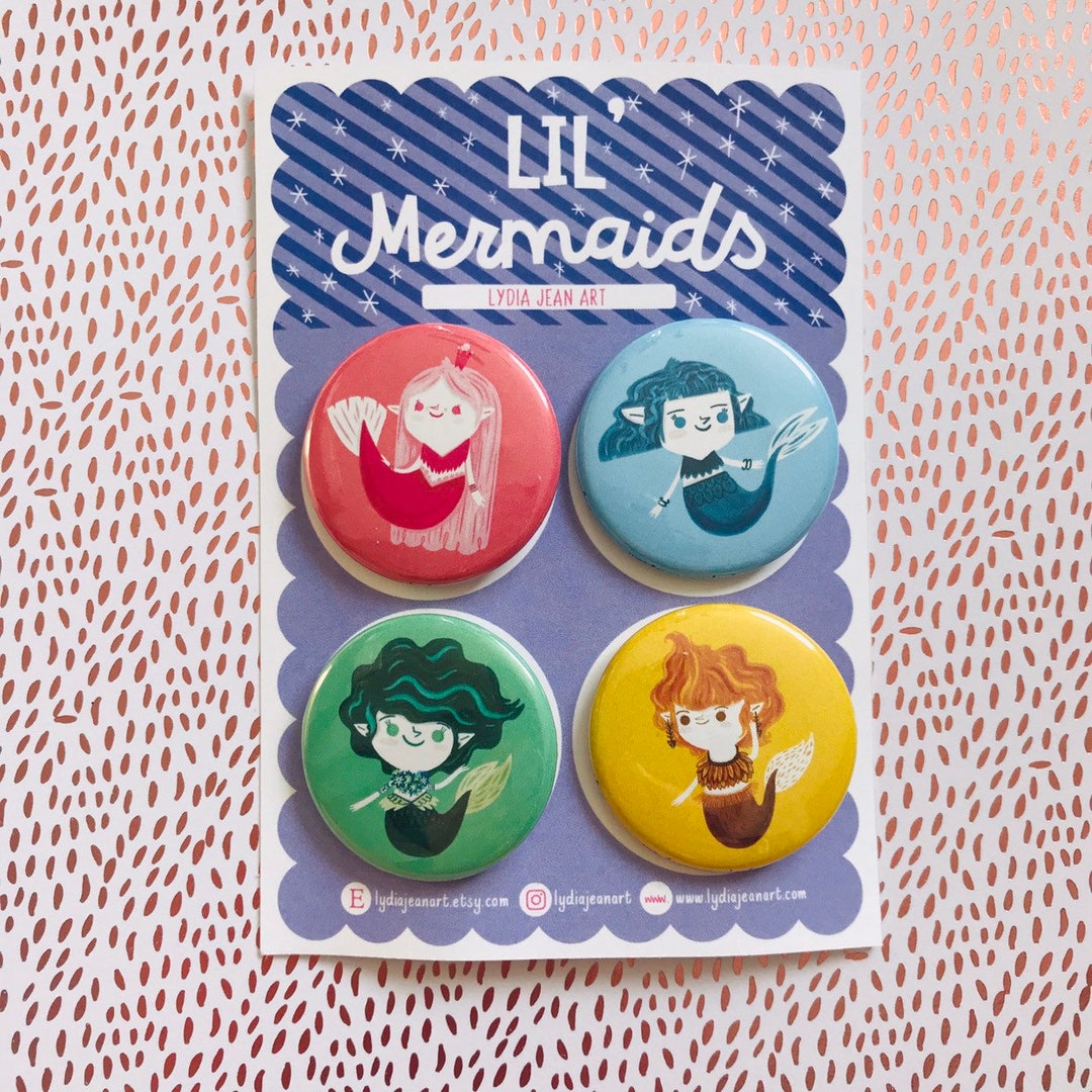 Mermaid Pins/ Mermaid Magnets | Mermaid Party Favors | Cute Mermaids ...