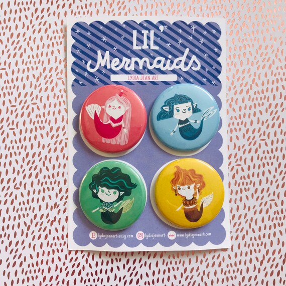 Mermaid Pins/ Mermaid Magnets Mermaid Party Favors - Etsy