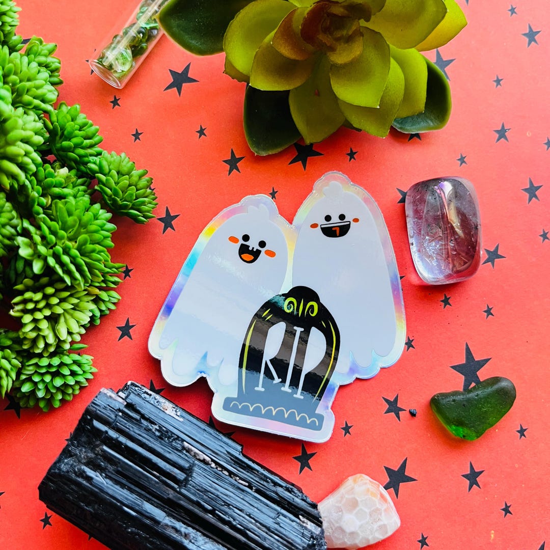 Holographic Ghostie Sticker | Spooky Vinyl Decal - Etsy