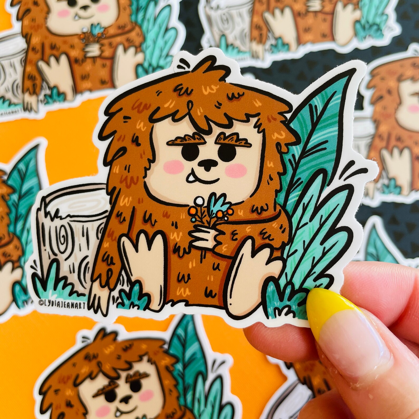 Bigfoot in the Flowers Vinyl Sticker Sasquatch Cryptid - Etsy