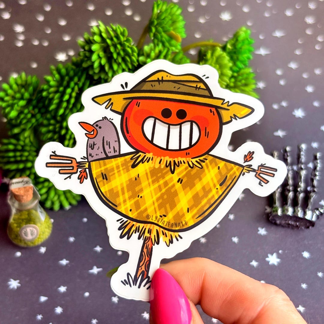 Halloween Scarecrow Sticker | Halloween Sticker | Fall Harvest Sticker ...