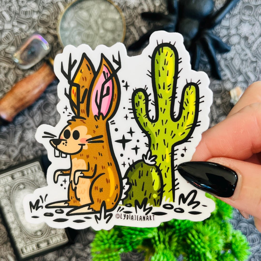 Jackalope | Desert Rabbit | Cryptid Vinyl Sticker | Journal Sticker ...