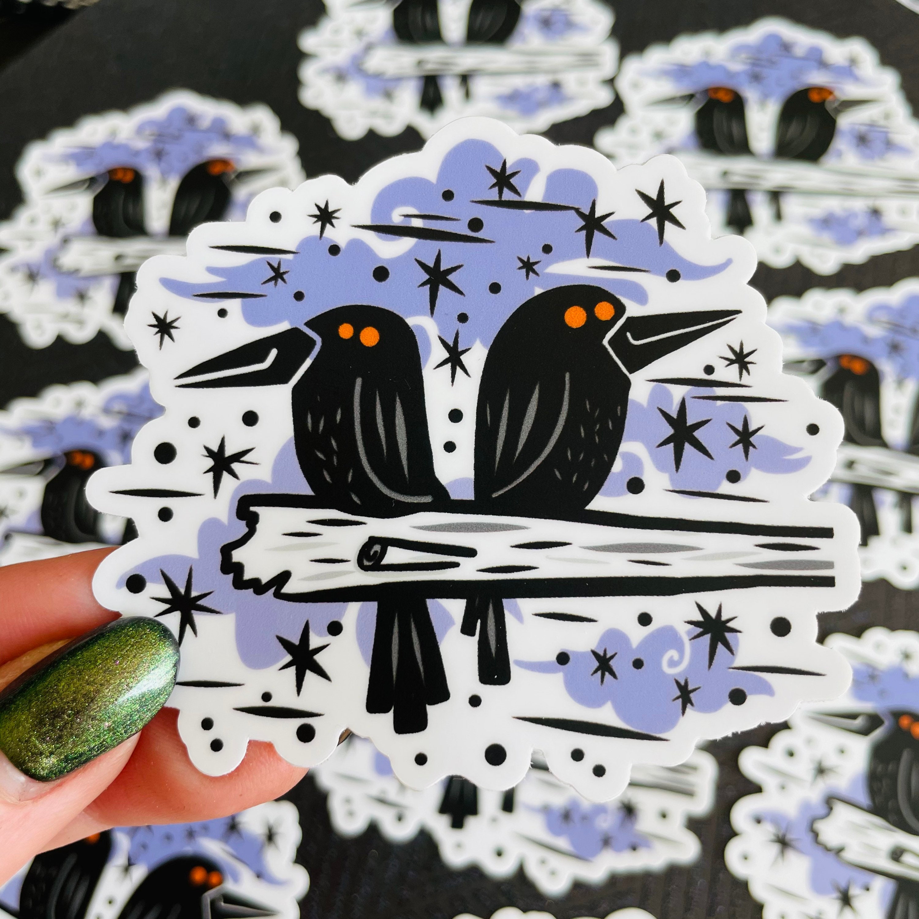 Crow Vinyl Sticker Crow Sticker Crow Decal Crow Art | Etsy