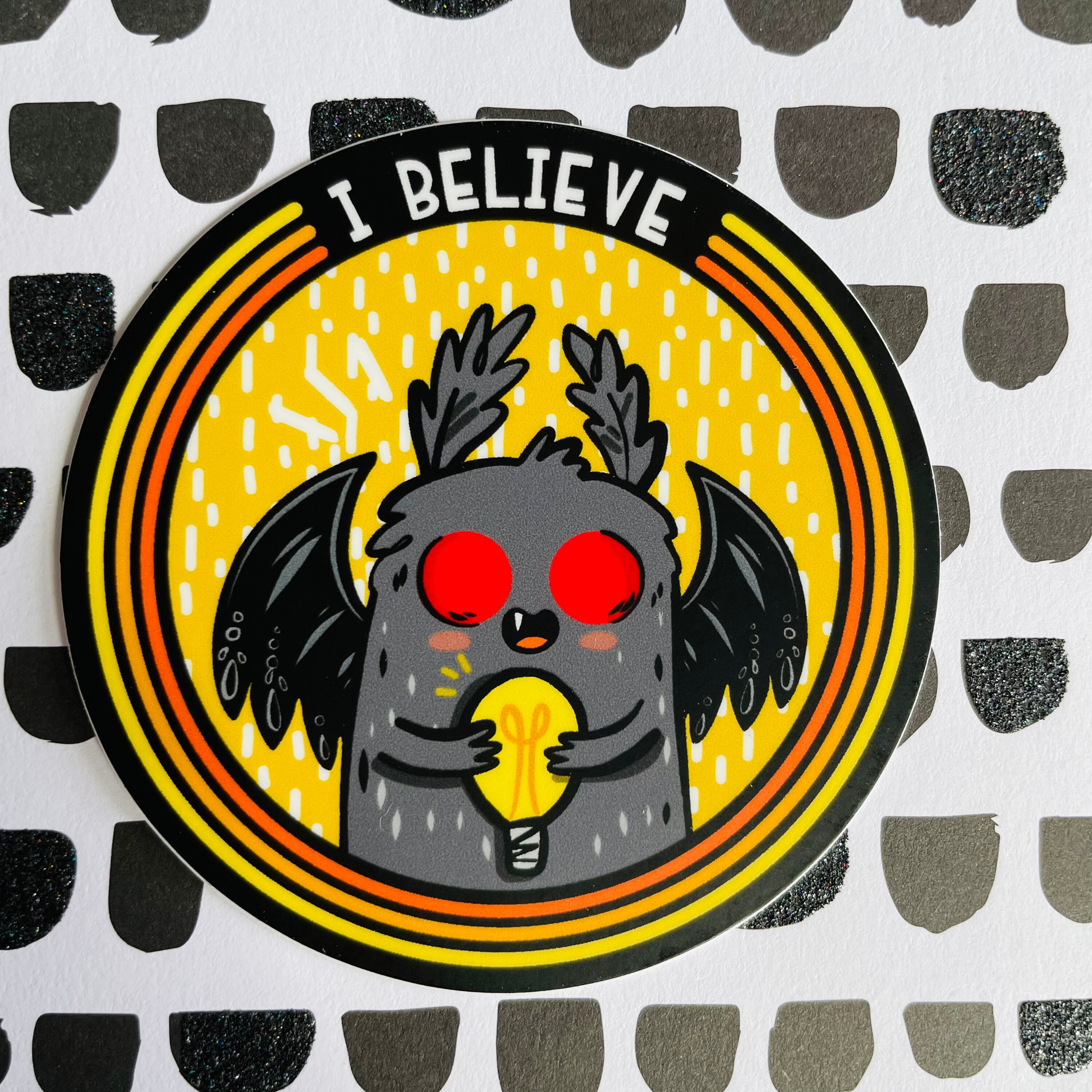 Mothman Believer Vinyl Sticker Mothman Sticker Cryptid - Etsy