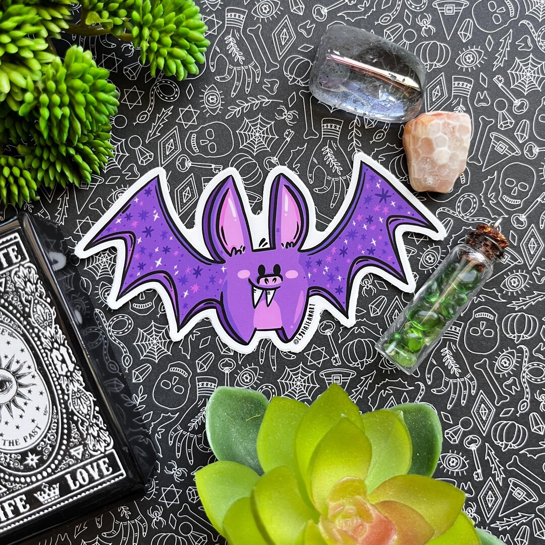 Cosmic Bat Vinyl Sticker- Super Cute Bat Sticker | Party Favors |bat ...