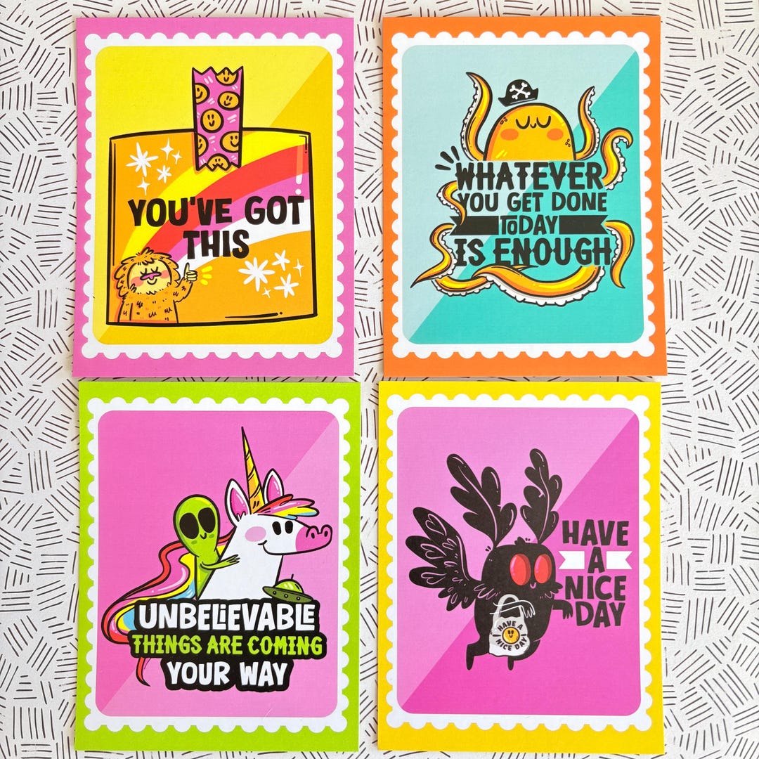 Affirmation Postcard Set: Positivity Message - Original Art by Lydia ...