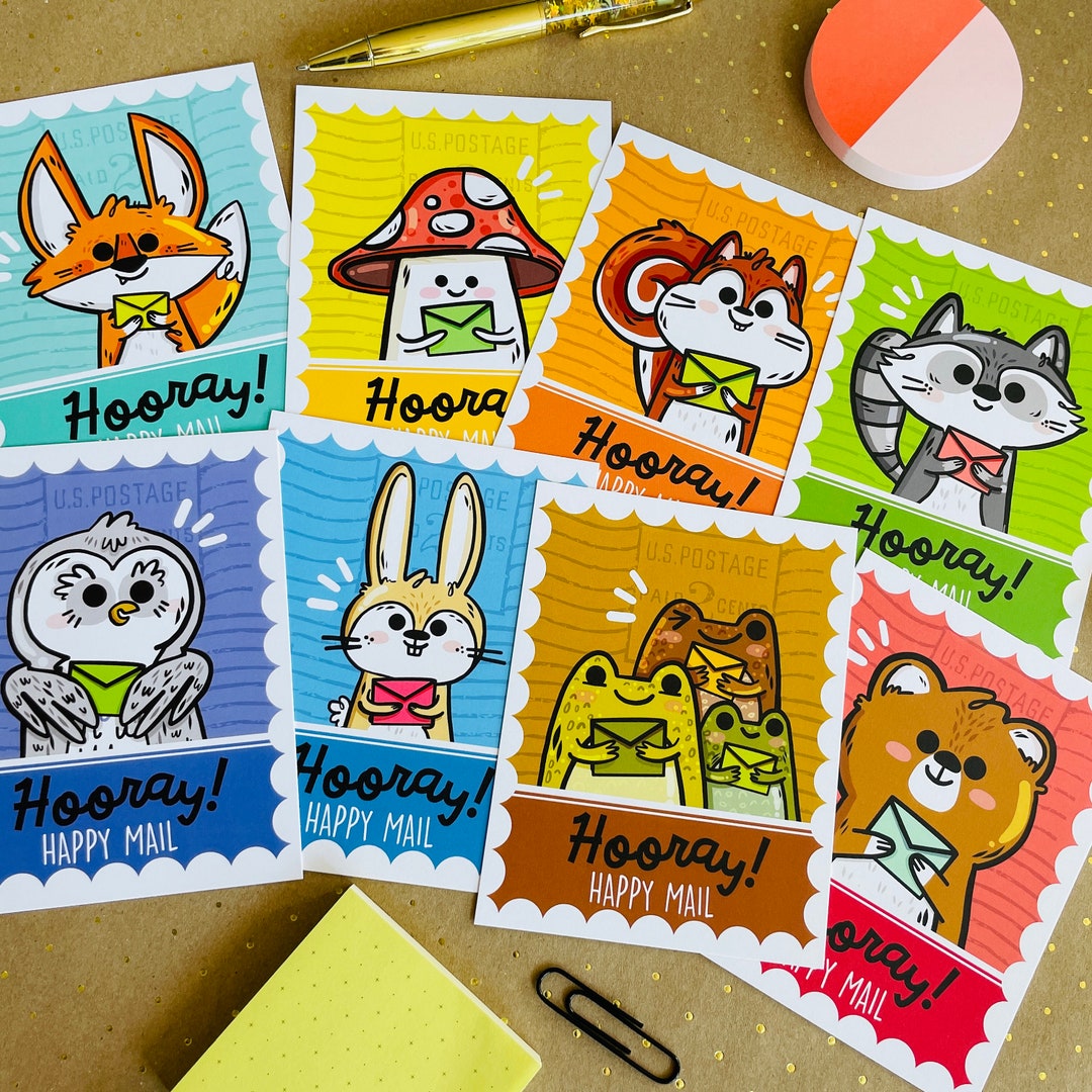 Happy Mail Postcard Set | Postcard Set for Kids | Cute Postcards ...
