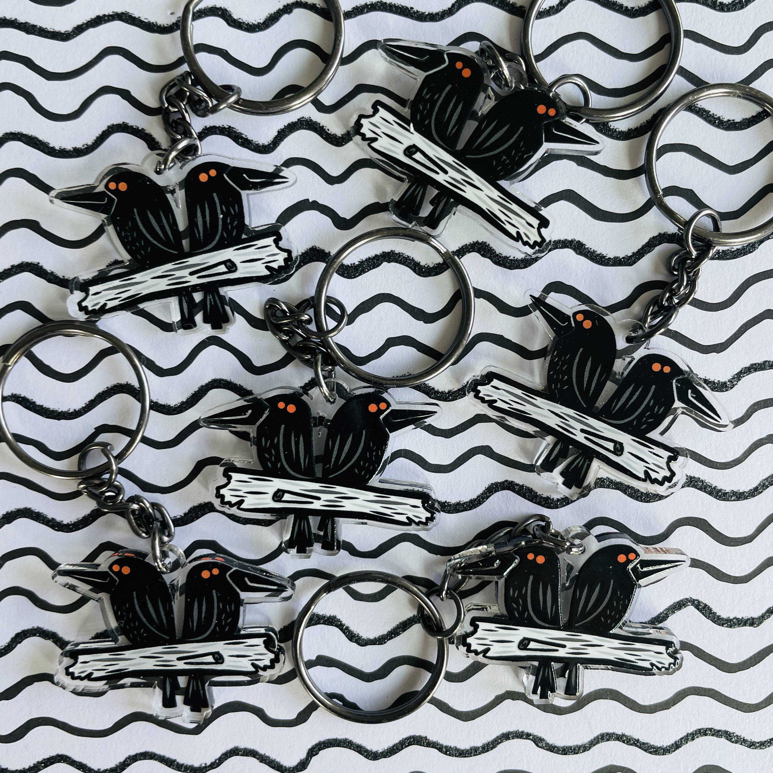 Crow Keychain Crow Charm Crow Keyring Crow Key Charm - Etsy