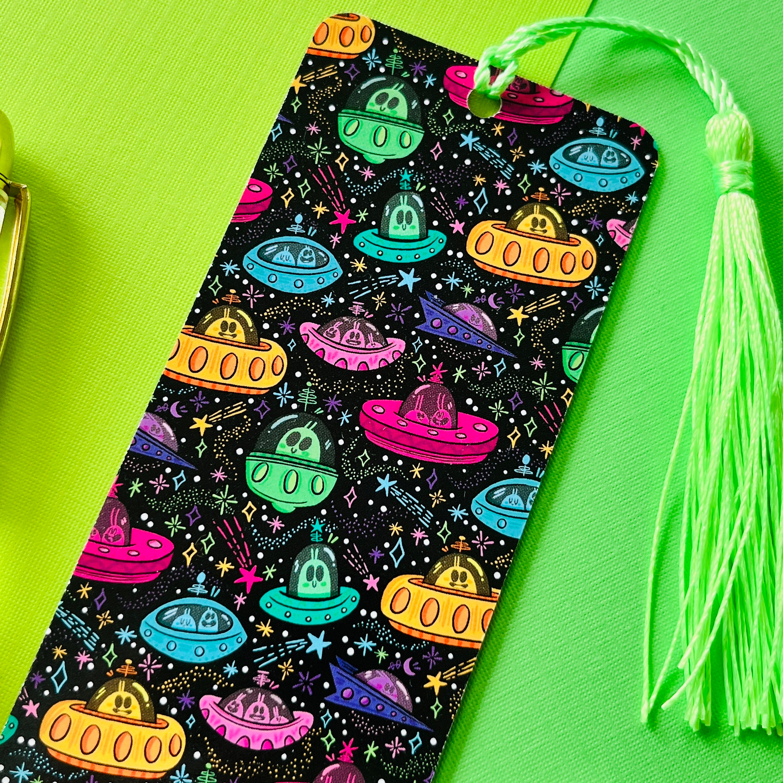 UFO Bookmark | Alien Page Marker With Tassel - Etsy