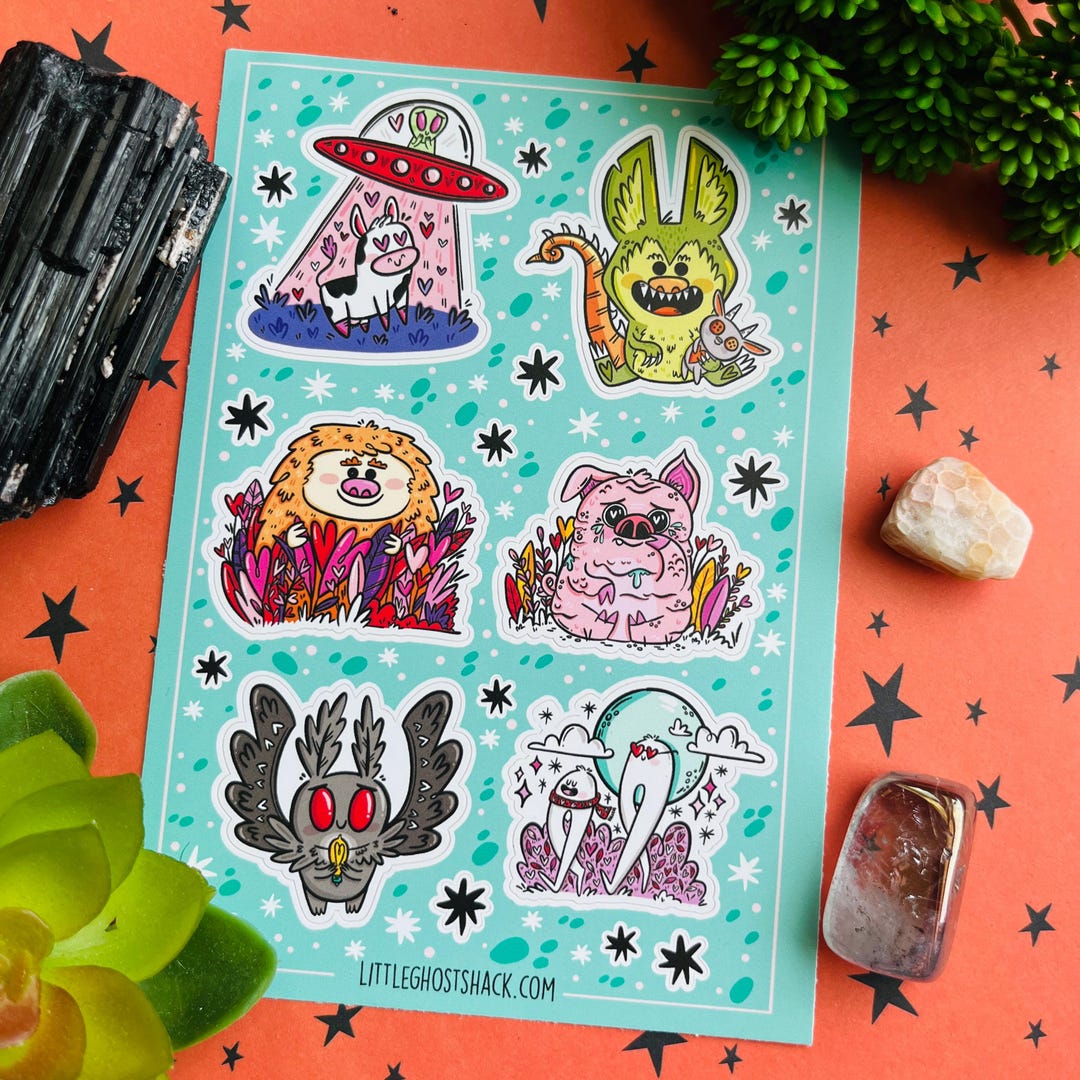 Cryptid Love Sticker Sheet for Planners or Mailing Letters - Etsy