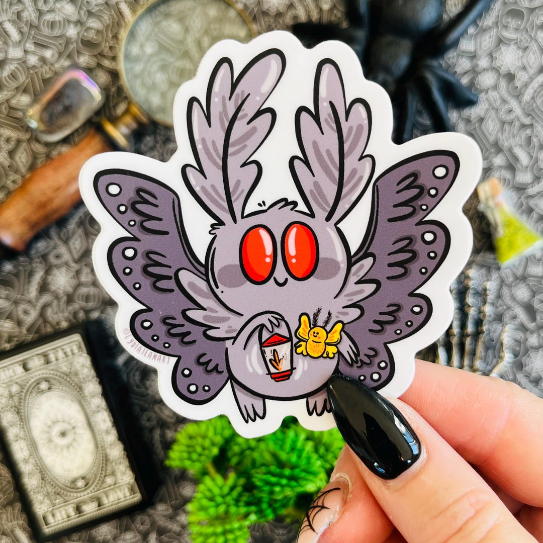 Cute Mothman Vinyl Sticker | Cryptids | Cute Cryptid | Cryptozoology ...