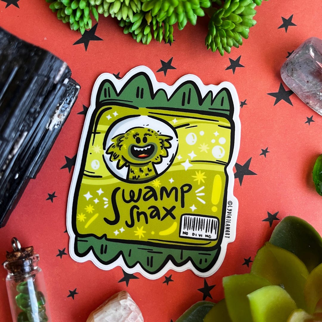 Swamp Snax Waterproof Vinyl Sticker - Etsy