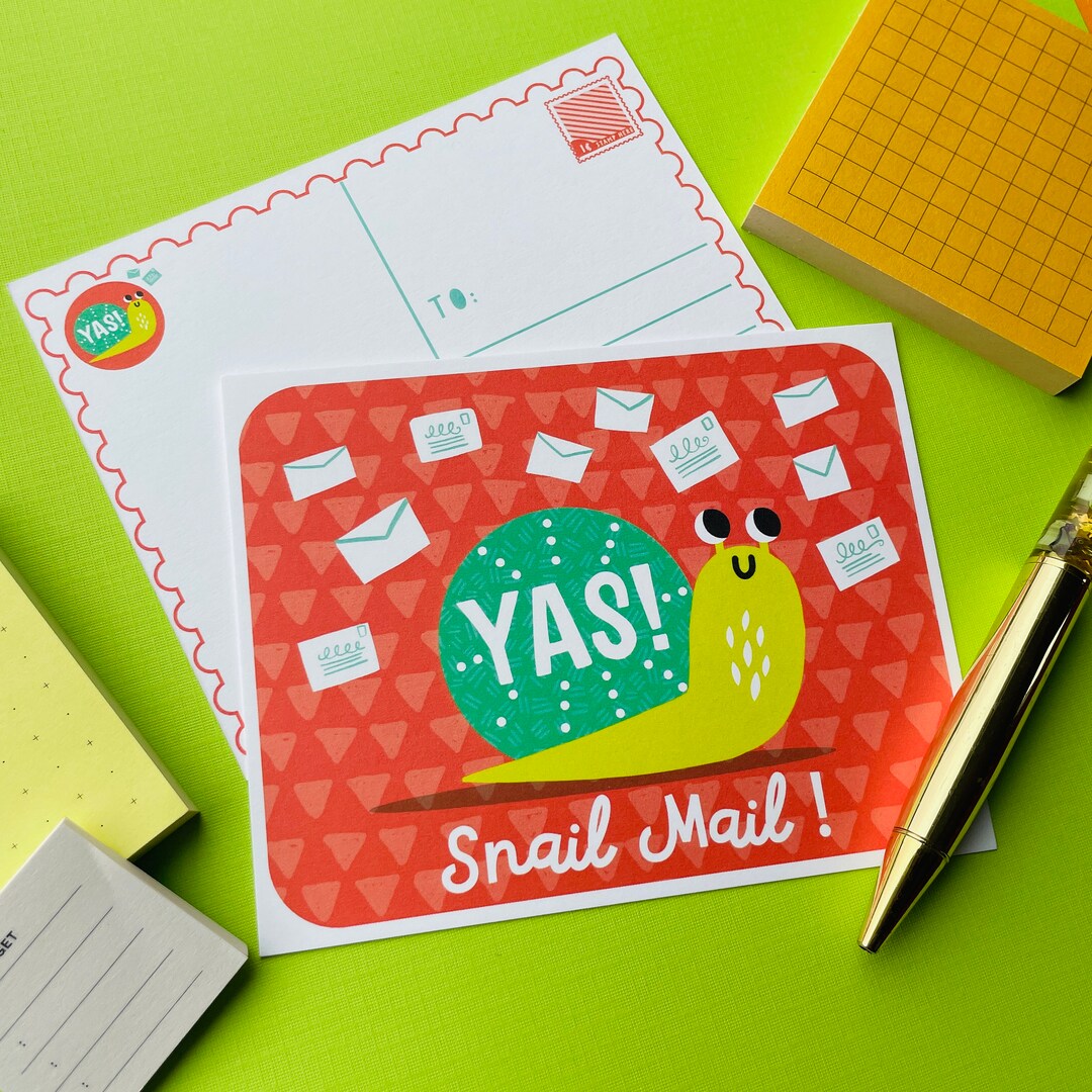 Snail Mail Postcards 4pk Cute Snail Postcard Pack Pen Pal Postcard Set ...