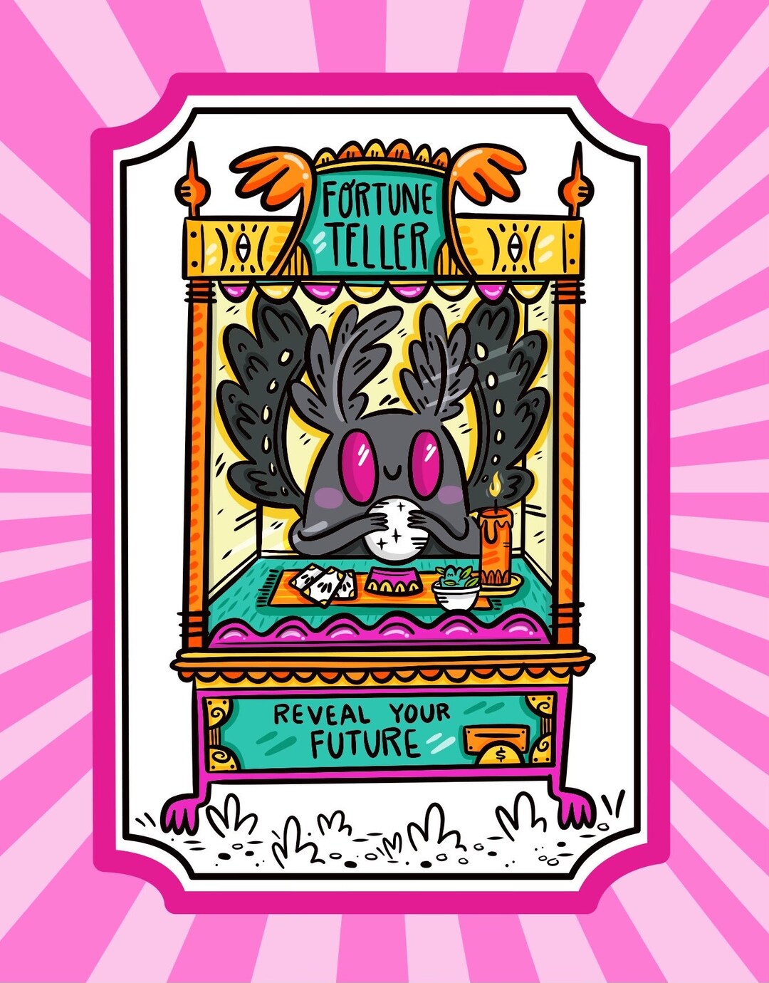 Mothman Fortune Teller Cryptid Illustration - Etsy