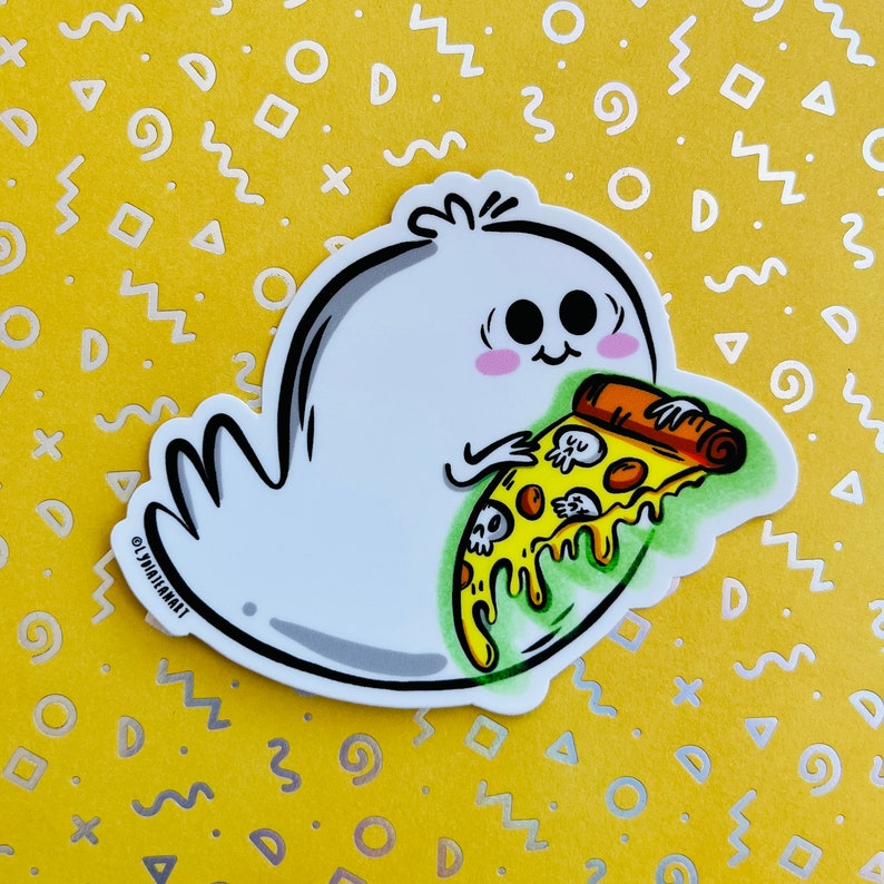 Pizza Ghost Vinyl Sticker Spooky Vinyl Sticker Decal - Etsy