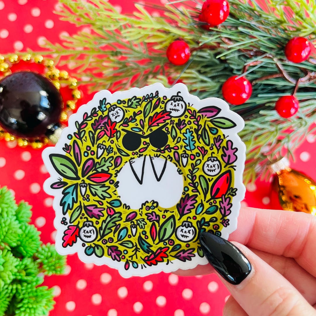 Creepmas Wreath Vinyl Sticker | Gift for Christmas | Hexmas Sticker ...
