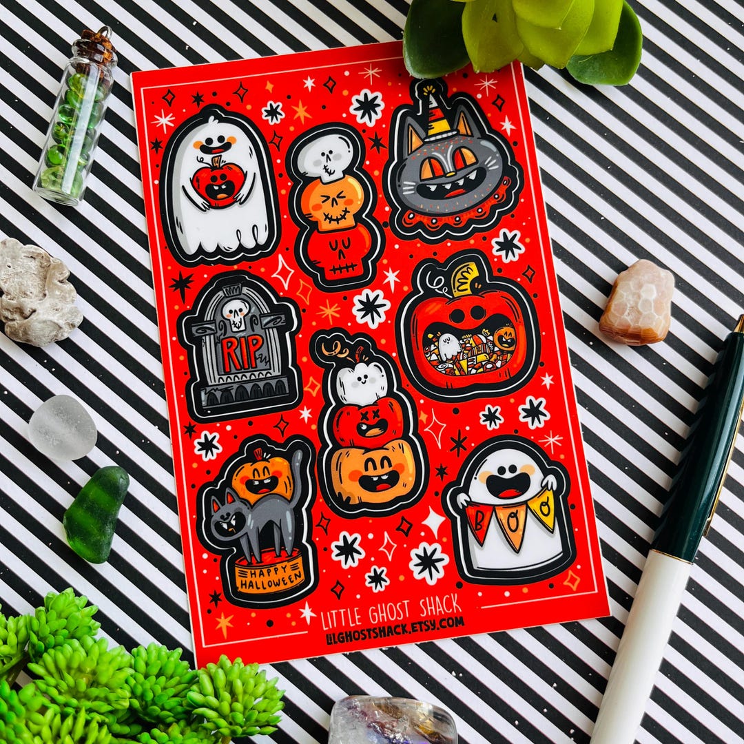 Halloween Decorations Sticker Sheet for Planners or Mailing Letters - Etsy