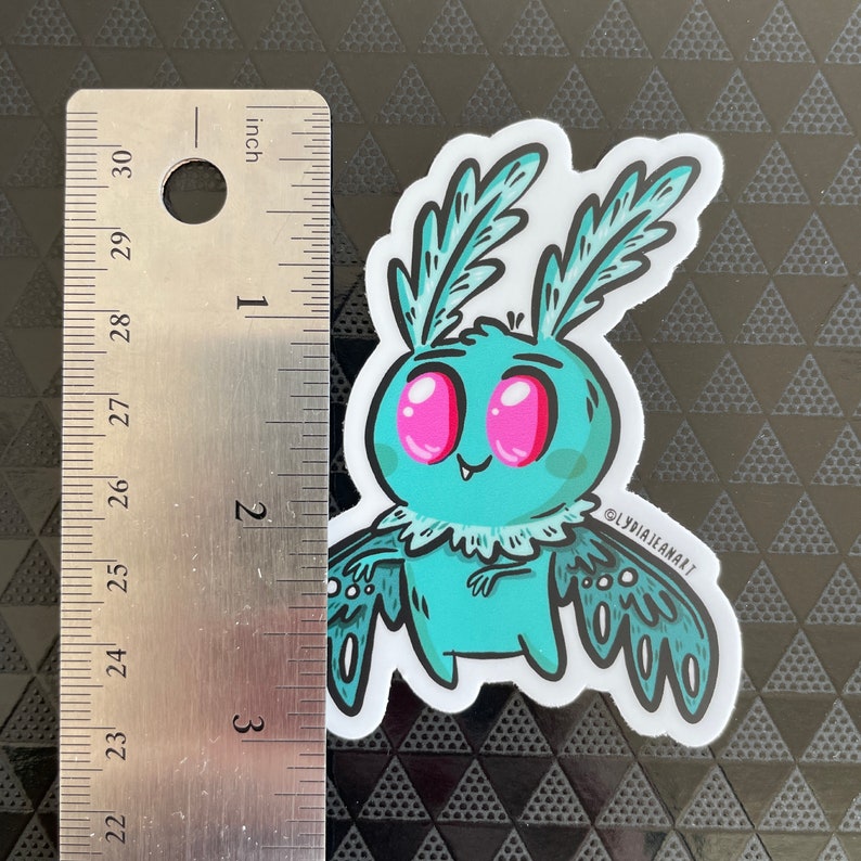 Mothman Sticker Blue Point Pleasant Cryptid Vinyl Sticker - Etsy