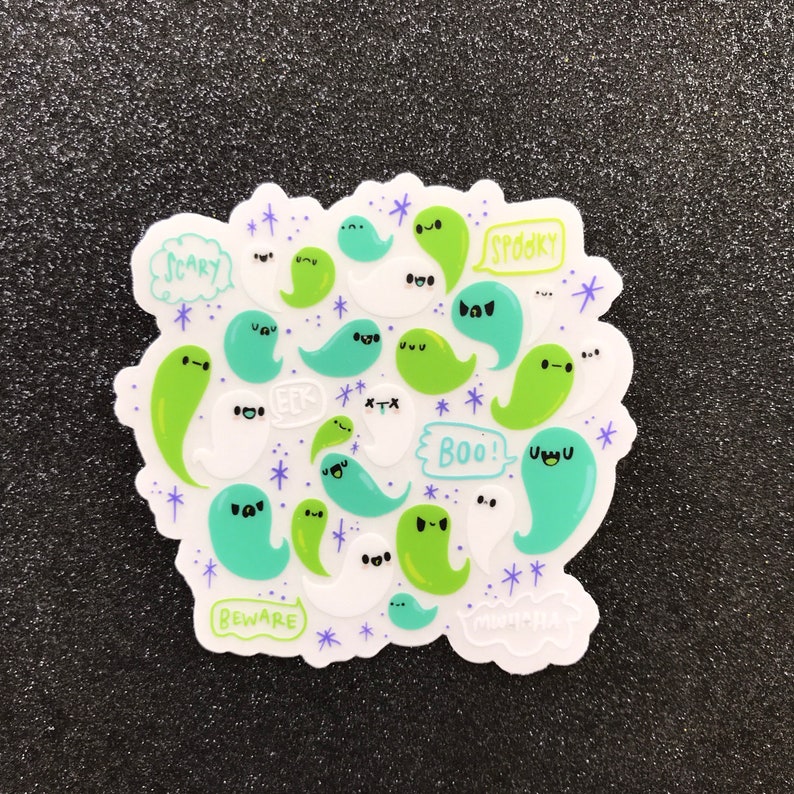 Spooky Ghosties vinyl sticker Ghost Sticker Halloween | Etsy