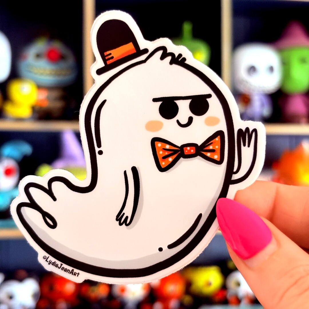 Dapper Ghost Sticker | Halloween Ghost Sticker | Halloween Sticker ...