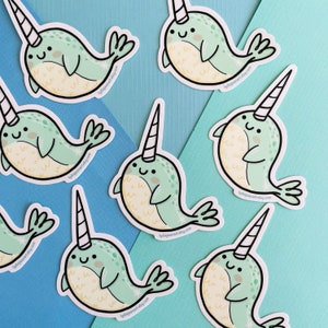 Cute Narwhal Sticker- Narwhal Sticker | Party Favors | Narwhal Party - Etsy