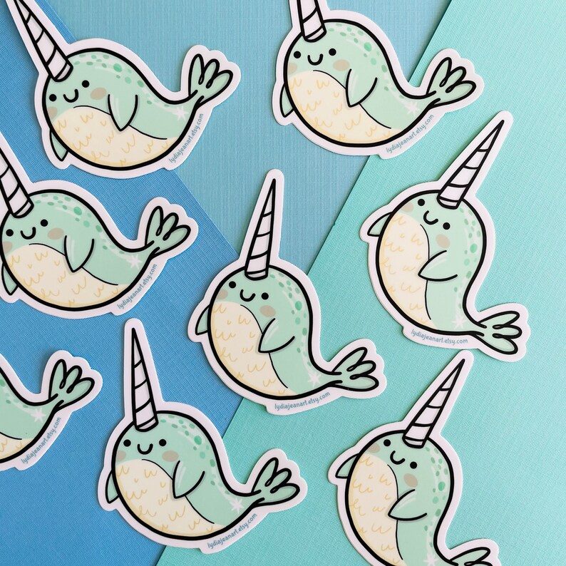 Cute Narwhal Sticker Narwhal Sticker Party Favors Narwhal | Etsy