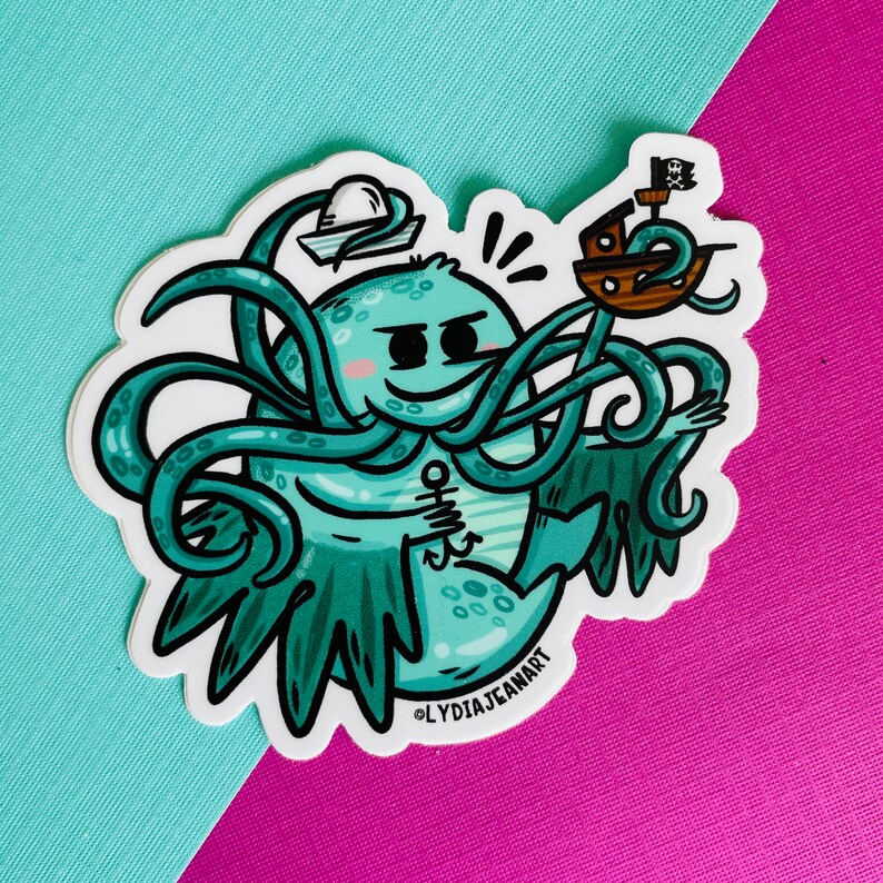 Cthulhu Vinyl Sticker Cthulhu Sticker Cryptid Sticker - Etsy