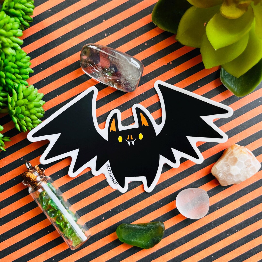 Bat Vinyl Sticker- Super Cute Bat Sticker | Party Favors |bat Party - Etsy
