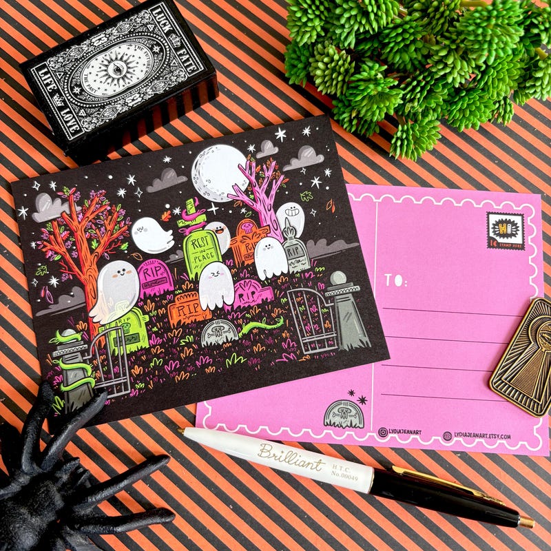 Halloween Postcards - Etsy